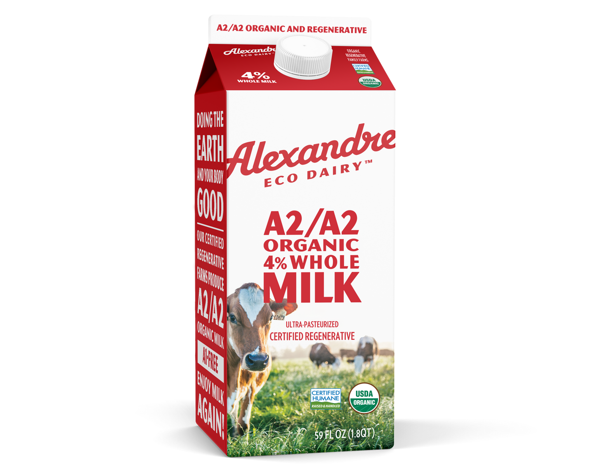 Eco Dairy 4% Whole Milk, A2/A2, Organic, Regenerative – Alexandre ...